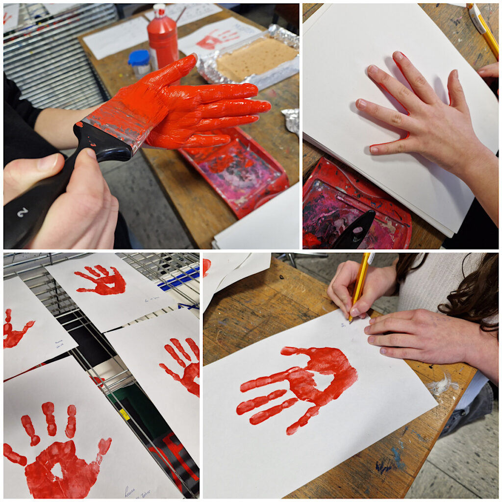 Vorbereitungen für den Red Hand Day am 12. Februar - Marienschule Hamm